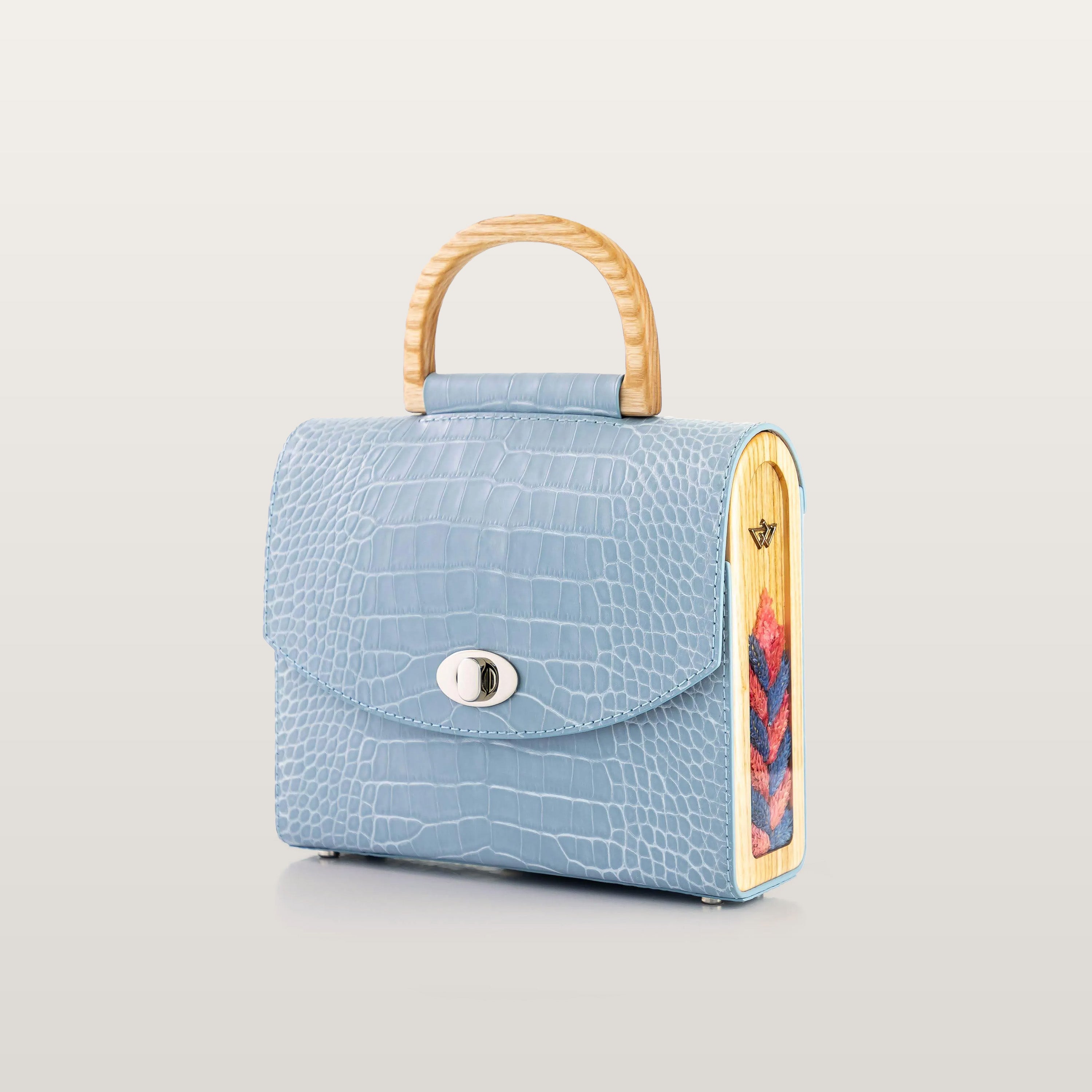 AURORA Blue Croco Bag – Exotic Embossed Luxury Bag – Blackwoodbags