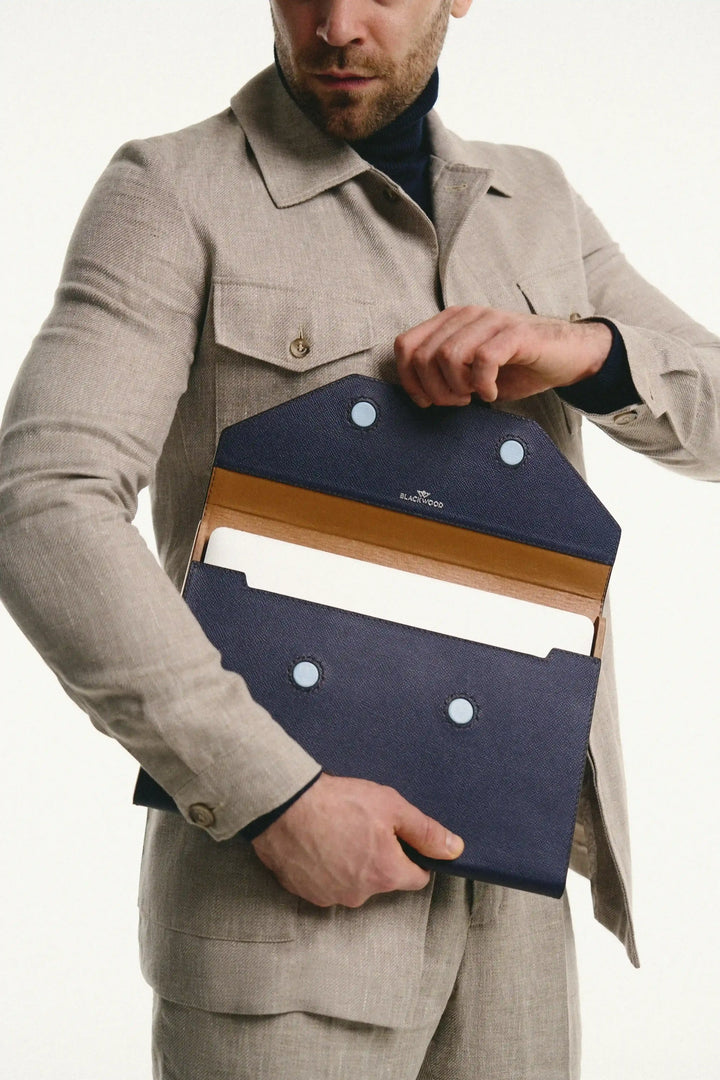 MacBook Case BLUE EPSOM – Blackwoodbags